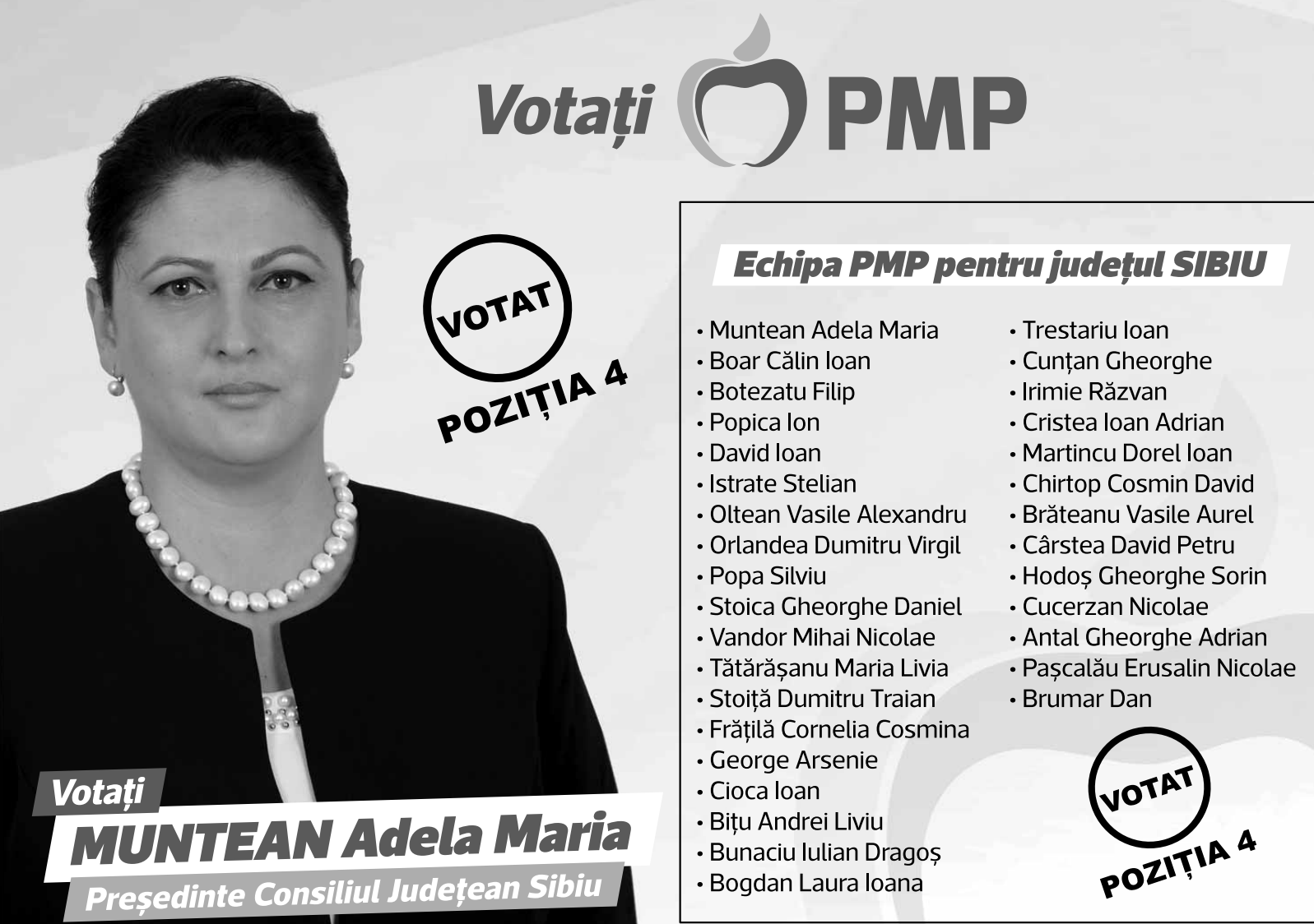 Votați Adela-Maria Muntean și echipa PMP pentru județul Sibiu! (P.E.) – Ziarul Mesagerul de Sibiu